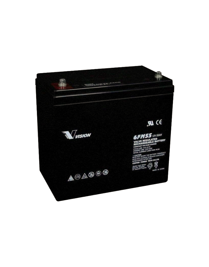 Vision Battery 6FM55-X พิกัด 12V 55Ah - UPSDD.com